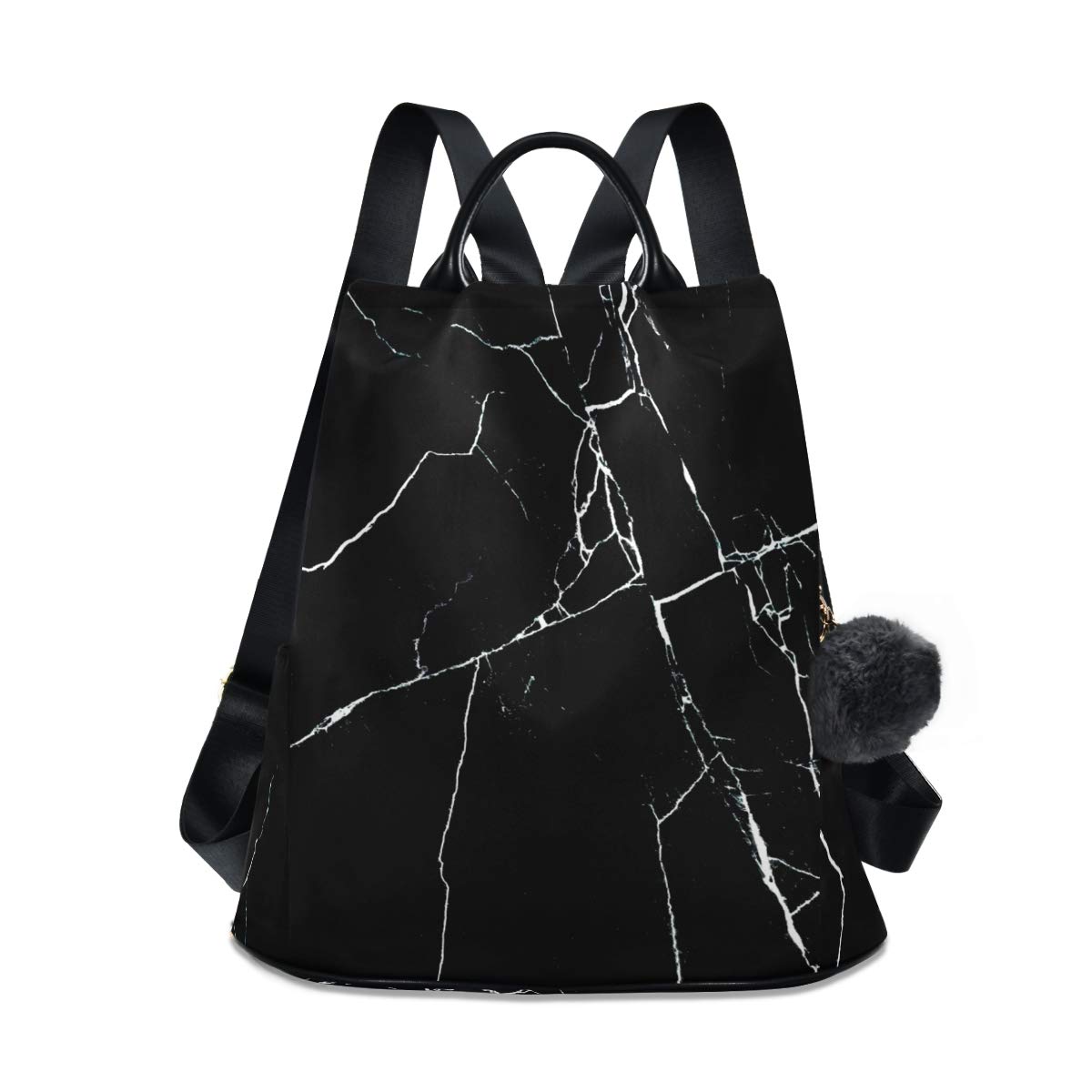 ALAZA Black Marble Design Backpack Purse for Women Anti Theft Fashion Back Pack Shoulder Bag