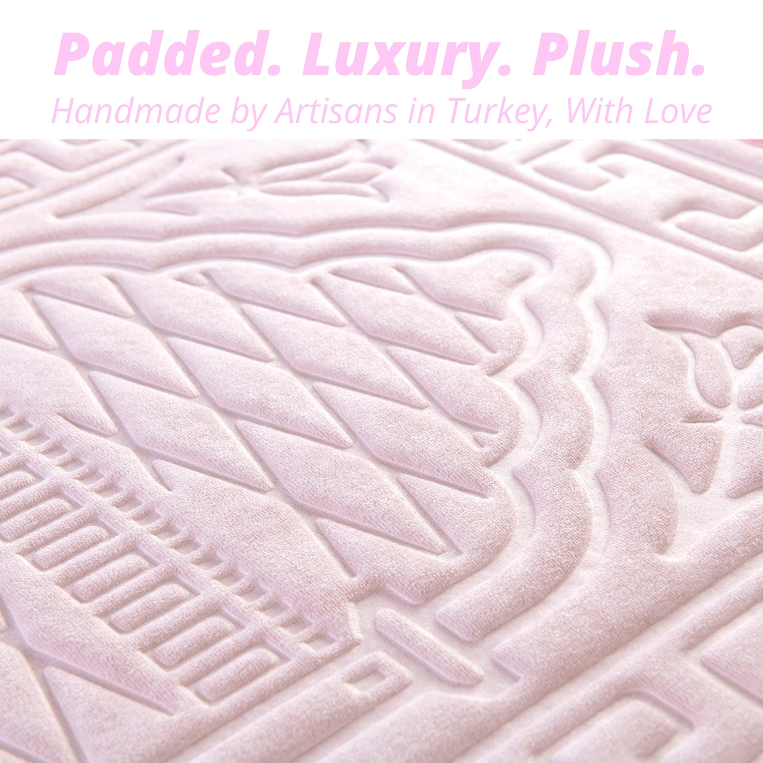 Sacred Artisans Prayer Mat, Powder Pink, Padded with Thick, Soft, Luxury Foam - Prayer Rug, Muslim Prayer Rug, Islamic Prayer Rug, Prayer Matt - Travel & Gift Ready for Ramadan & Eid