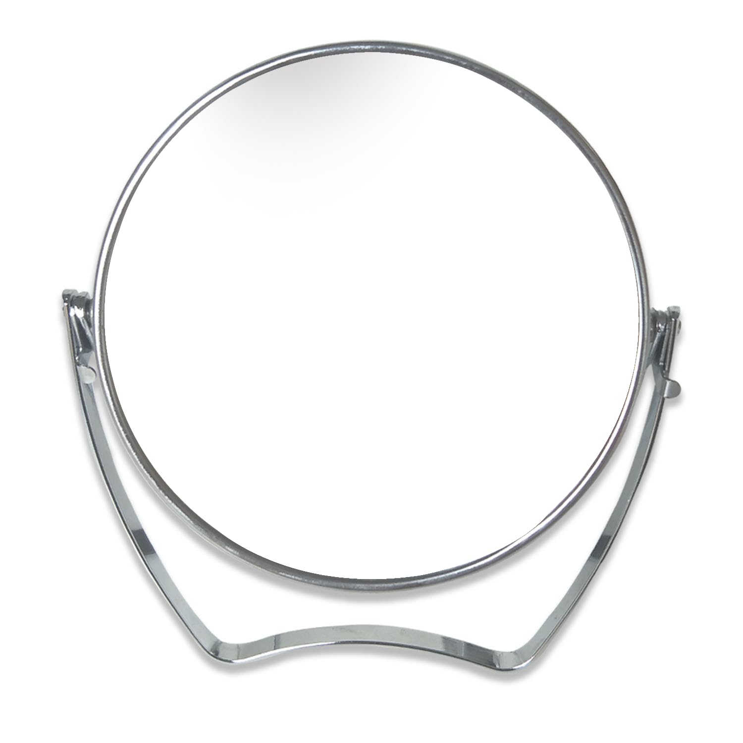 WMugthome Two-Sided 4-In/6-in with Handle Portable Round Makeup/Travel/Desk Mirror with 1X and 3X Magnification(Silver, 6inch)