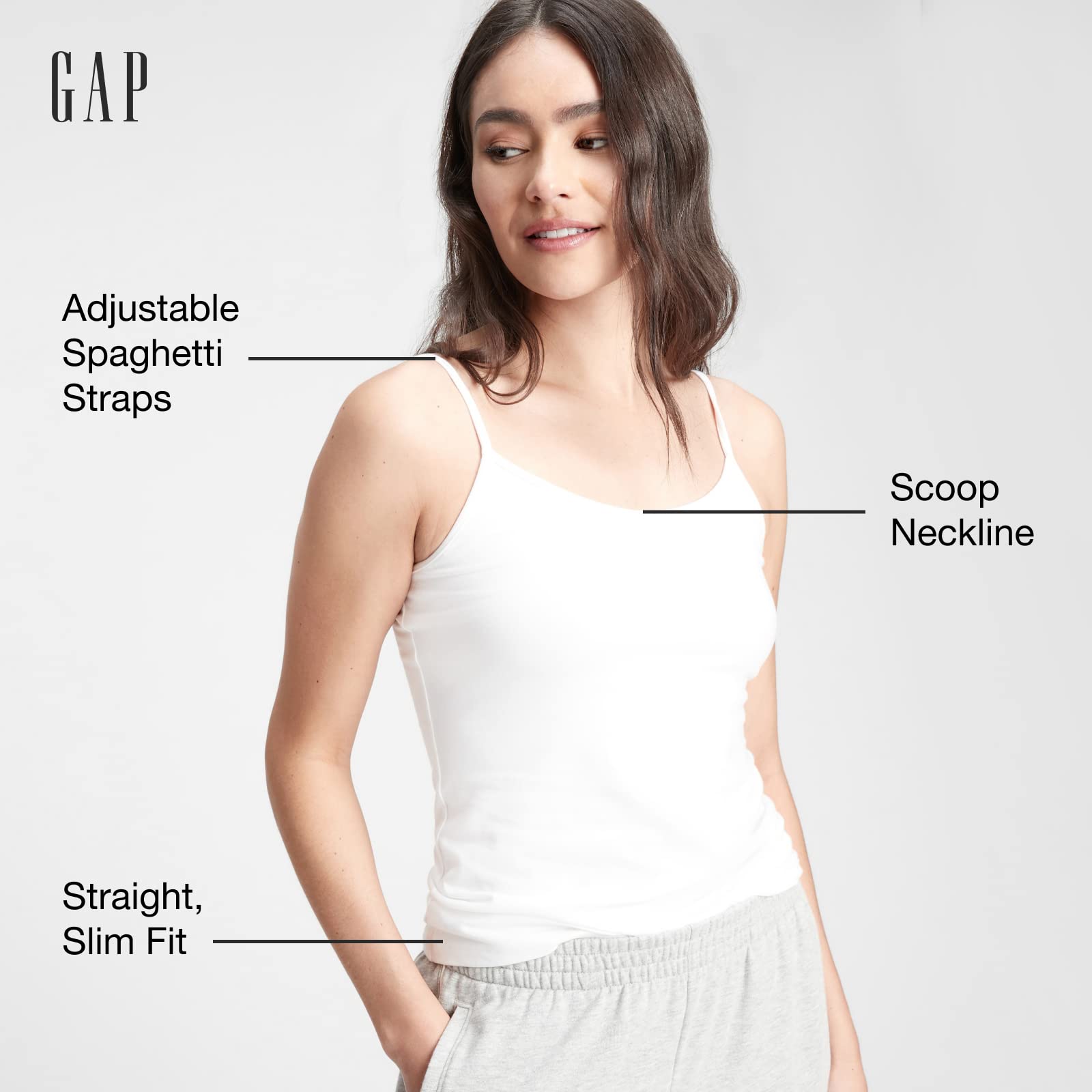 GAP Womens Fitted Top Cami Shirt, Navy Uniform, Medium US