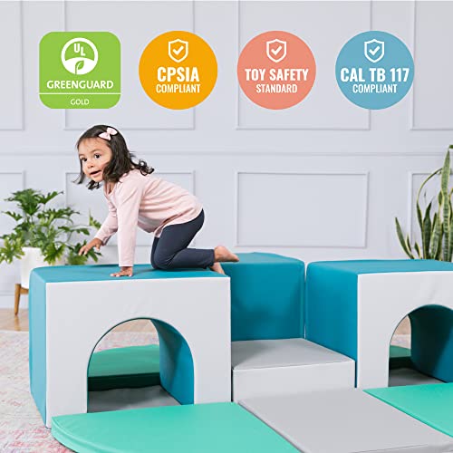 ECR4Kids SoftZone Triple Tunnel Maze, Toddler Playset, Contemporary, 9-Piece