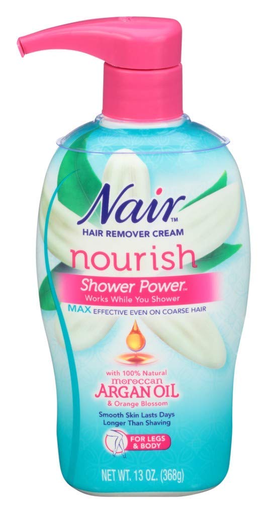 Nair Hair Remover Shower Power Max Argan Oil 13 Ounce Pump (384ml) (3 Pack)