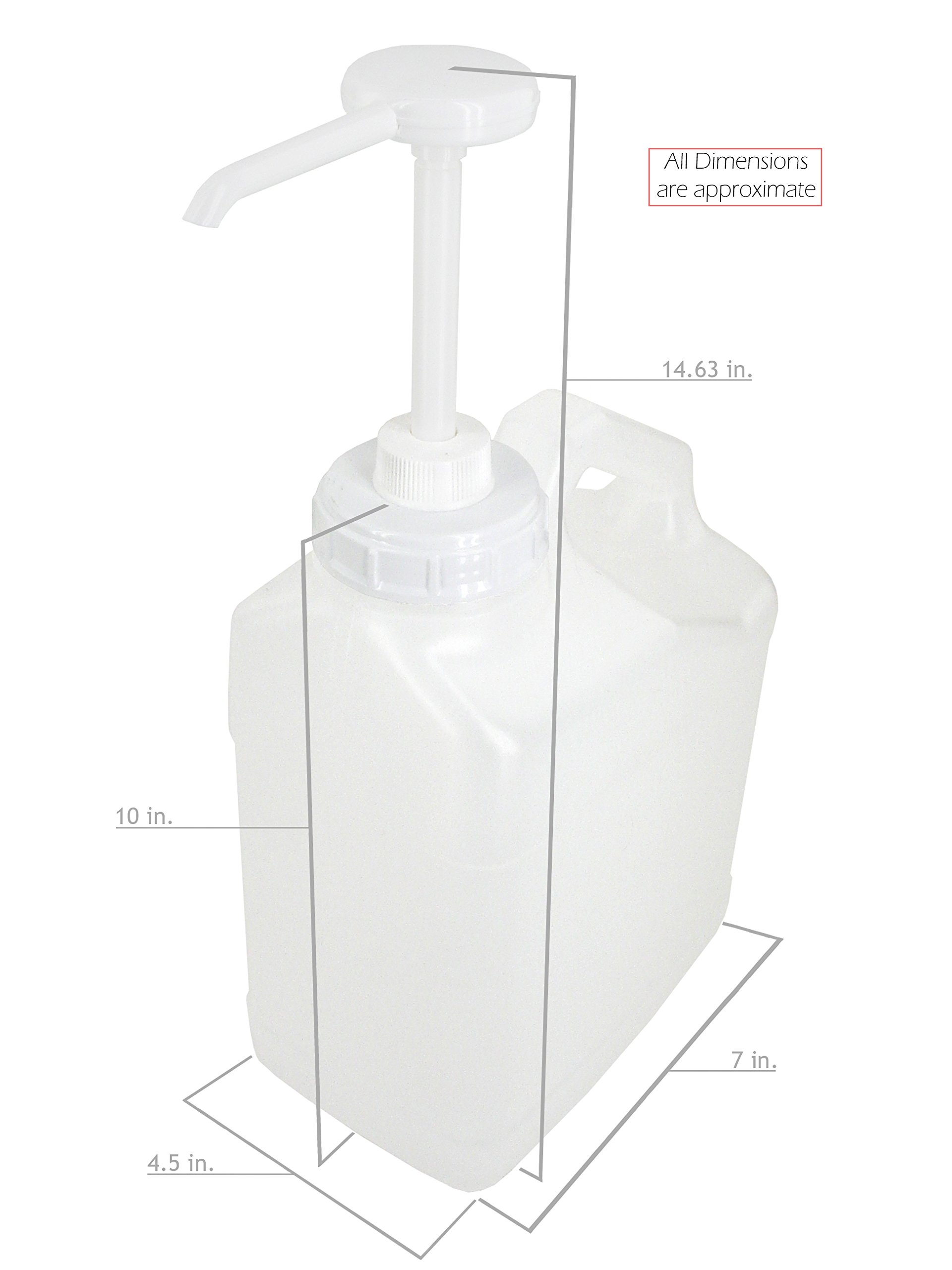 Portable Storage Jugs with Pump Dispenser Caps, Plastic (Natural, 1 Gallon Wide Mouth)