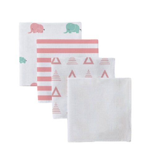 Pure Fiber | Ella Swaddle Set | Adorable Pink Elephant Design | Soft and Cozy Baby Blankets | Newborn Essentials