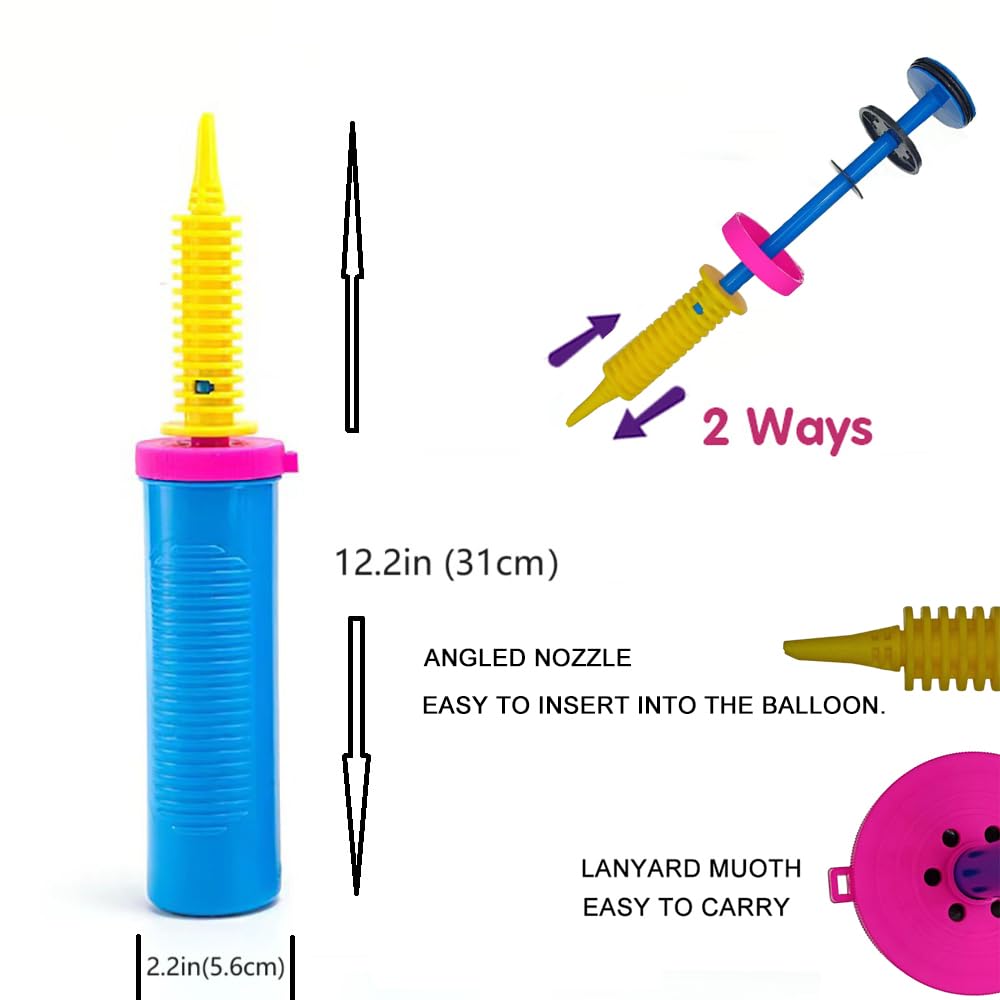 Balloon Pump Hand Held Two-Way Dual Action -Balloon Inflator Pump -Air Pump for Balloons