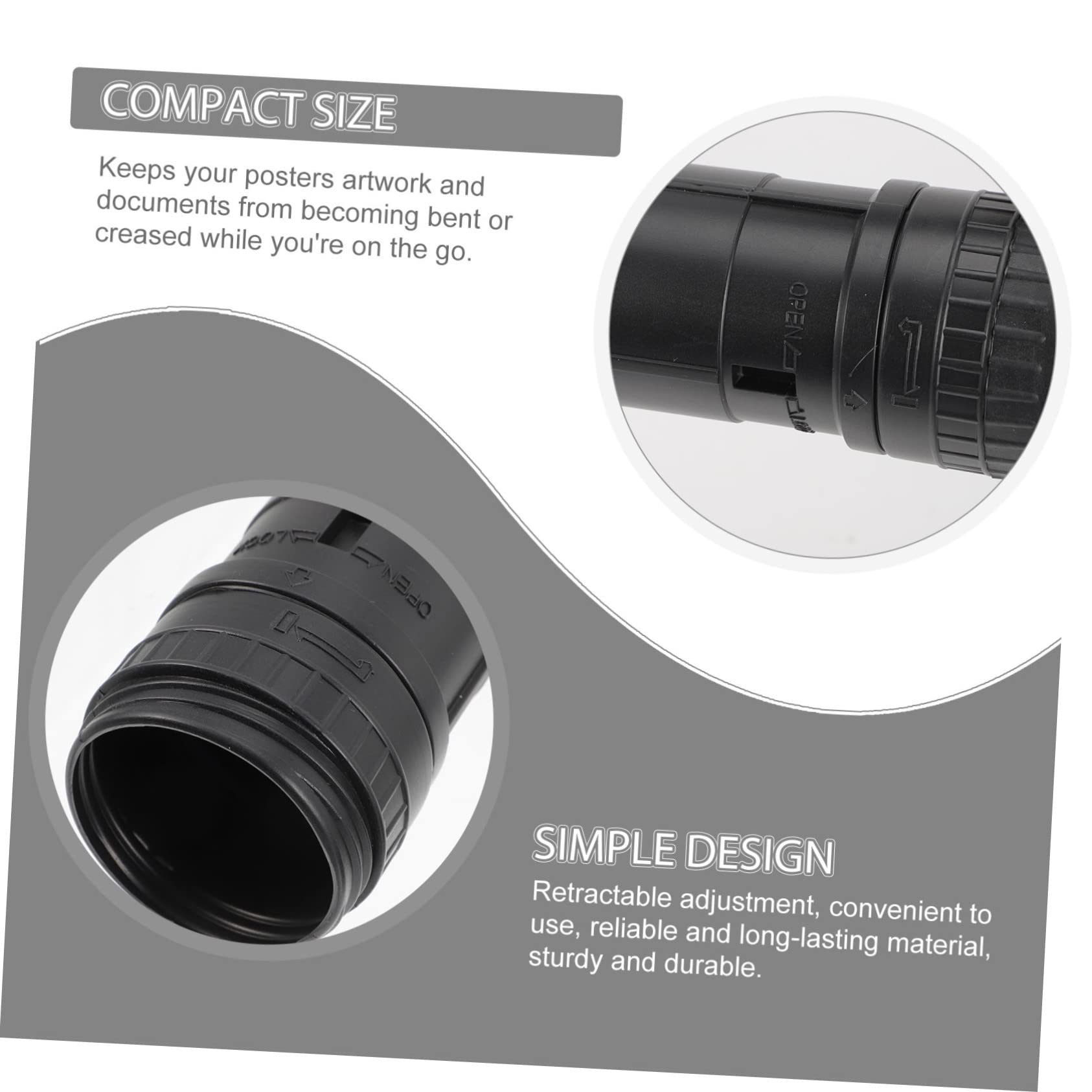 Tofficu 2pcs Telescopic Painting Tube Plastic to Go Containers Expandable Storage Tube Extendable Poster Tubes