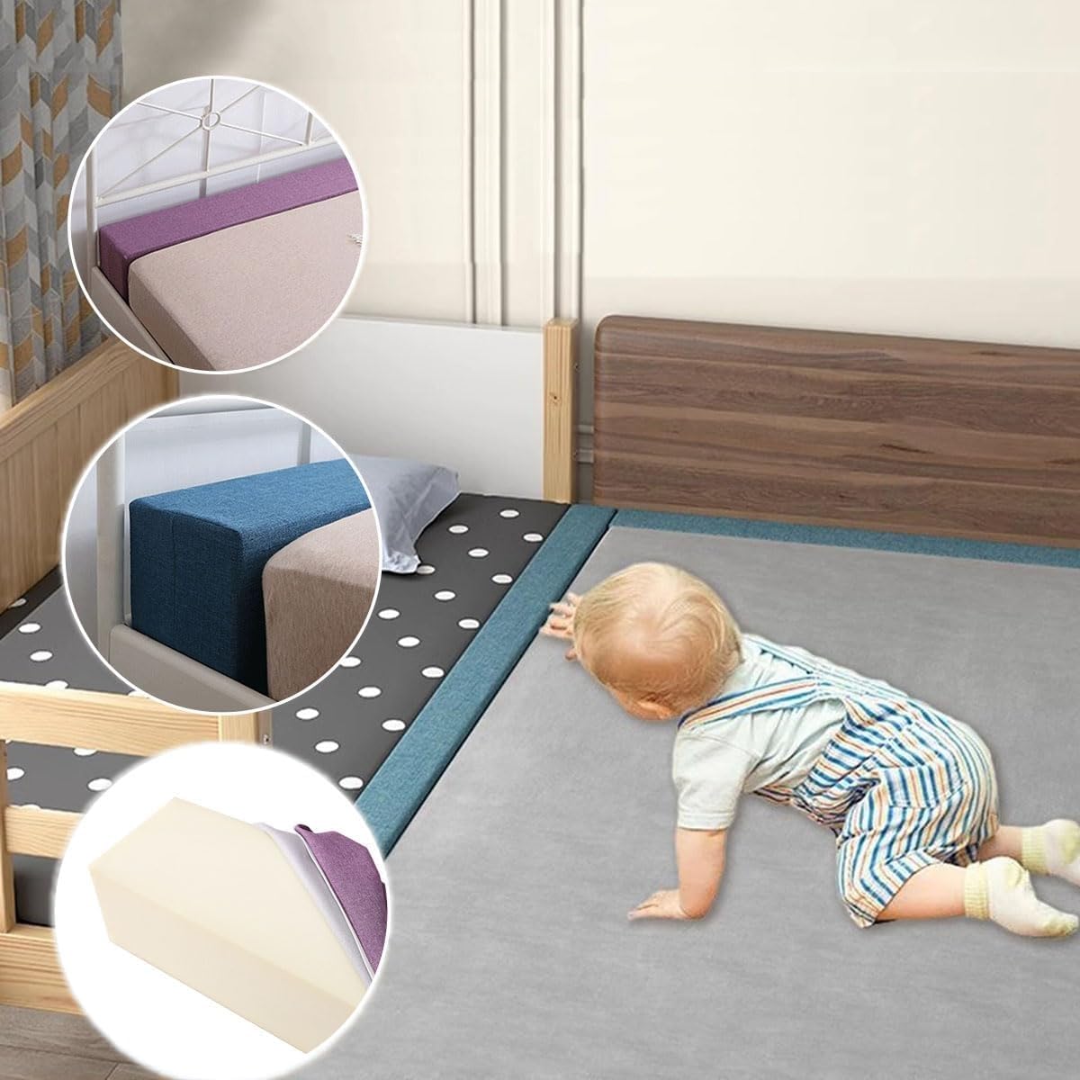 Bed Gap Filler,Mattress Space Filler, Mattress Extender,Close Gap Between Mattress and Headboard or Wall, for Twin/Full/Queen/King Bed, Removable and Washable Cover(E,100x8x15cm/39x3x6in)