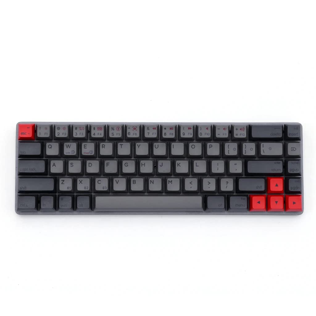 EPOMAKER NT68 65% RGB Hotswap Bluetooth 5.1 Wireless Wired Mechanical Gaming Keyboard with Foldaway Stand, 1900mAh Battery for Mac/Win/Gamer (Gateron Red Switch, Grey Black for Win)