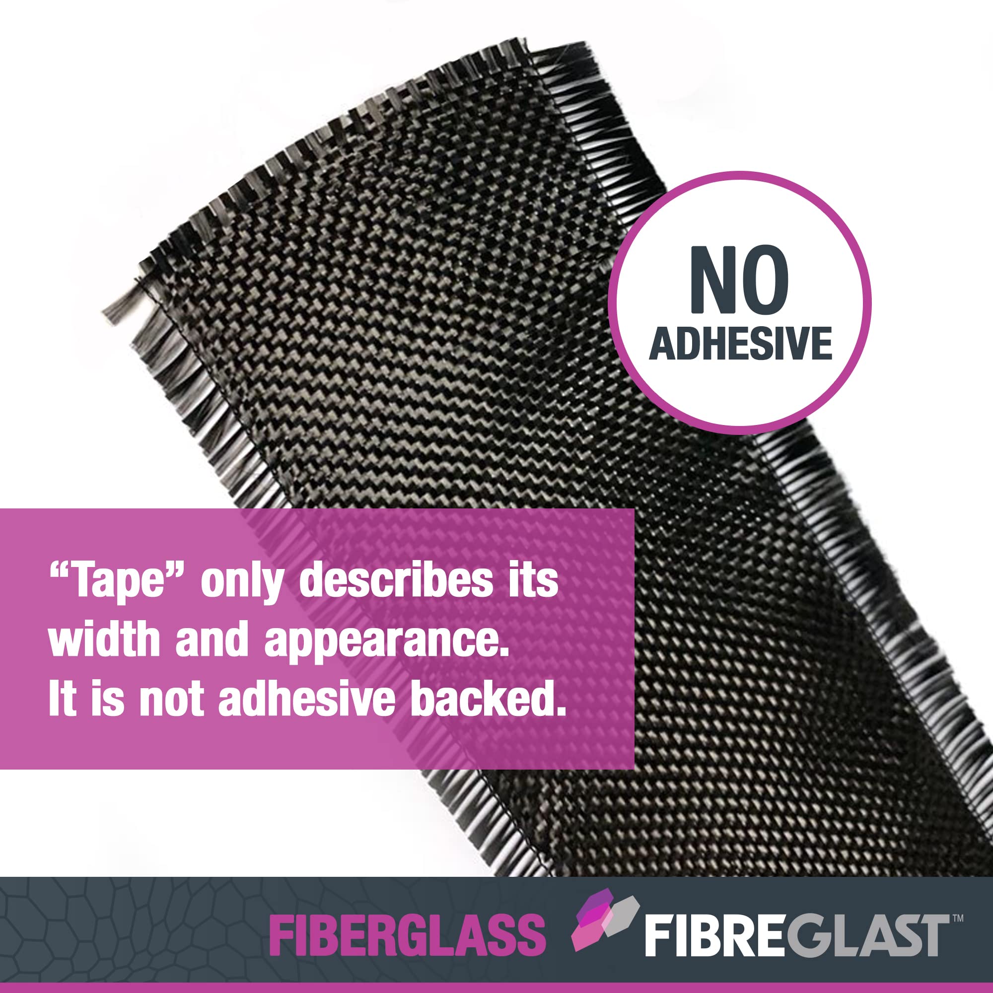Fibre Glast Carbon Fiber Graphite Fabric, 2 inch Wide β High-Strength Lightweight Waterproof Aerodynamic Cloth Roll for Car, Air, Boat Repairs β Epoxy-Resin Compatible Fabric, 6 Oz, 50 Yards