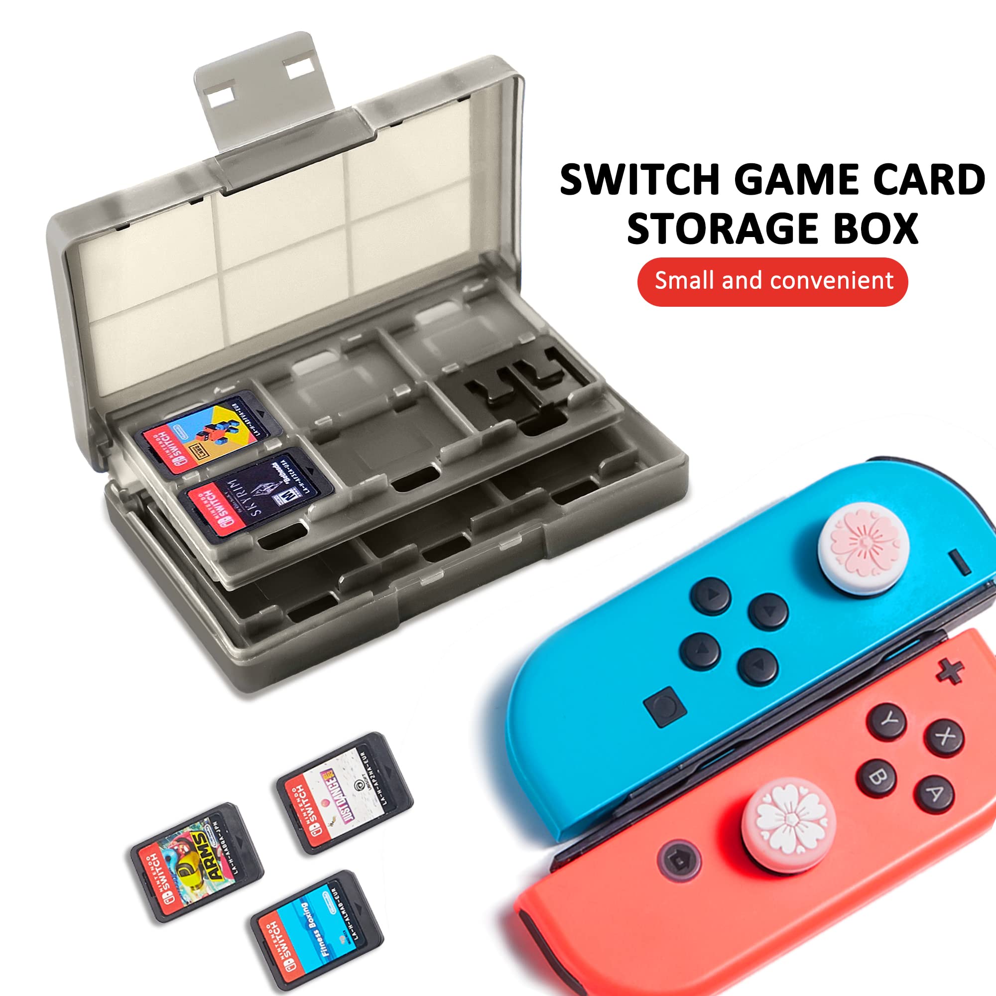 Xahpower Game Card Case Holder for Nintendo Switch, 24-in-1 Game Storage Case Compatible with Nintendo Switch/ Switch Lite/ Switch Oled Catridge Storage Box Black