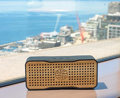 Reveal Solar Speaker, Portable Wireless Bluetooth Bamboo Speaker & Phone Charger Eco-Friendly Bamboo Wood Design