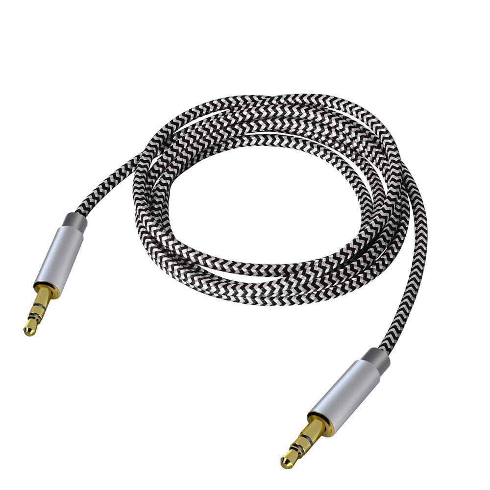 Zerist 3.5mm Stereo Audio Cable Extension Male to Male Nylon Braided 10ft/3m Tangle-Free AUX Cable for Headphones, iPods, iPhones, iPads, Home/Car Stereos and More (Black)