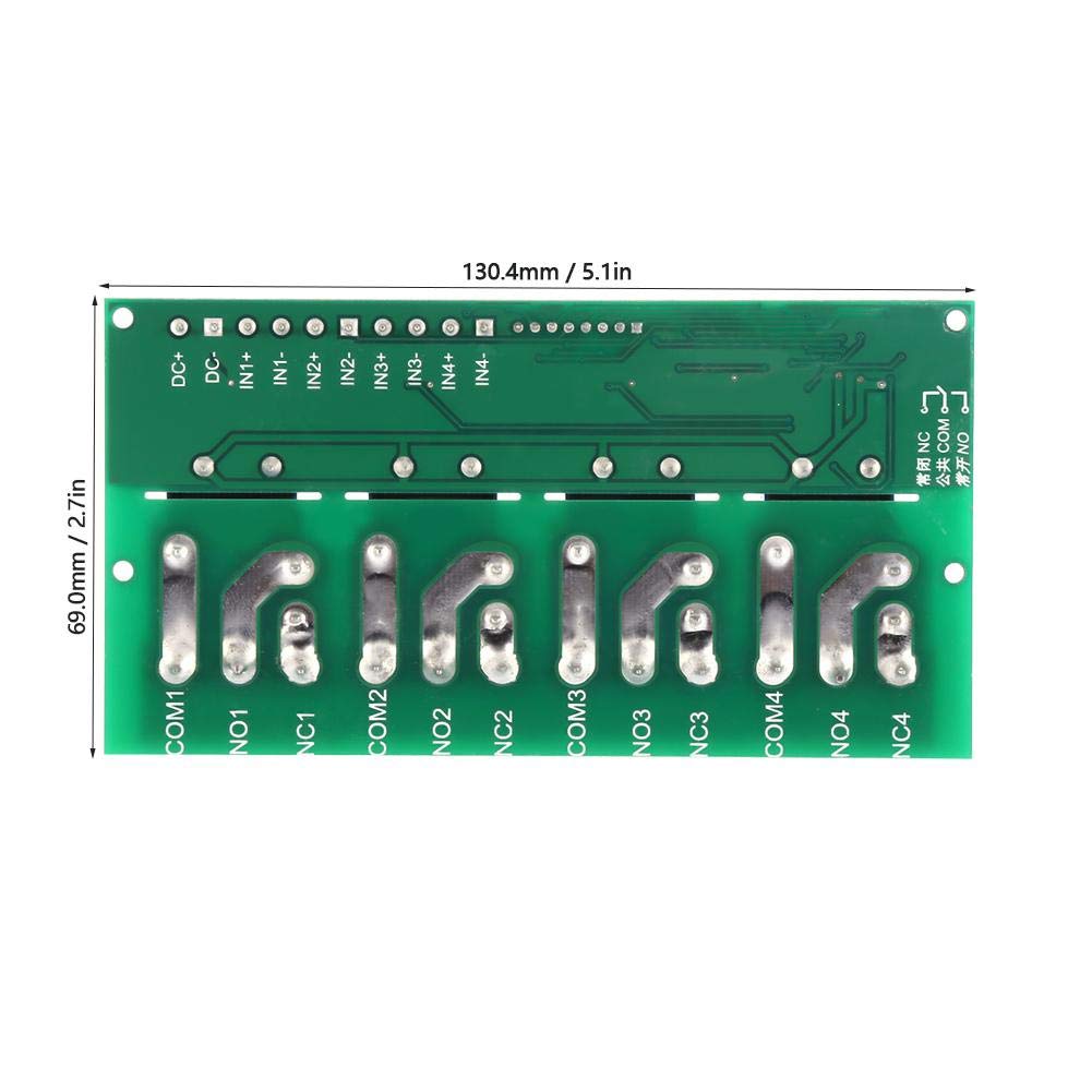 YYG-4 Four Way Relay Module, 30A Control Panel Optocoupler Isolation High Power AC 250V/30A, Less Than DC 30V/30A(12VDC)