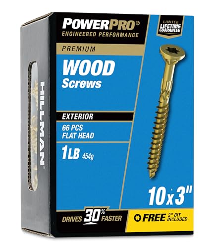Power Pro Premium Exterior Wood Screws (#10 x 3") - 1lb Box