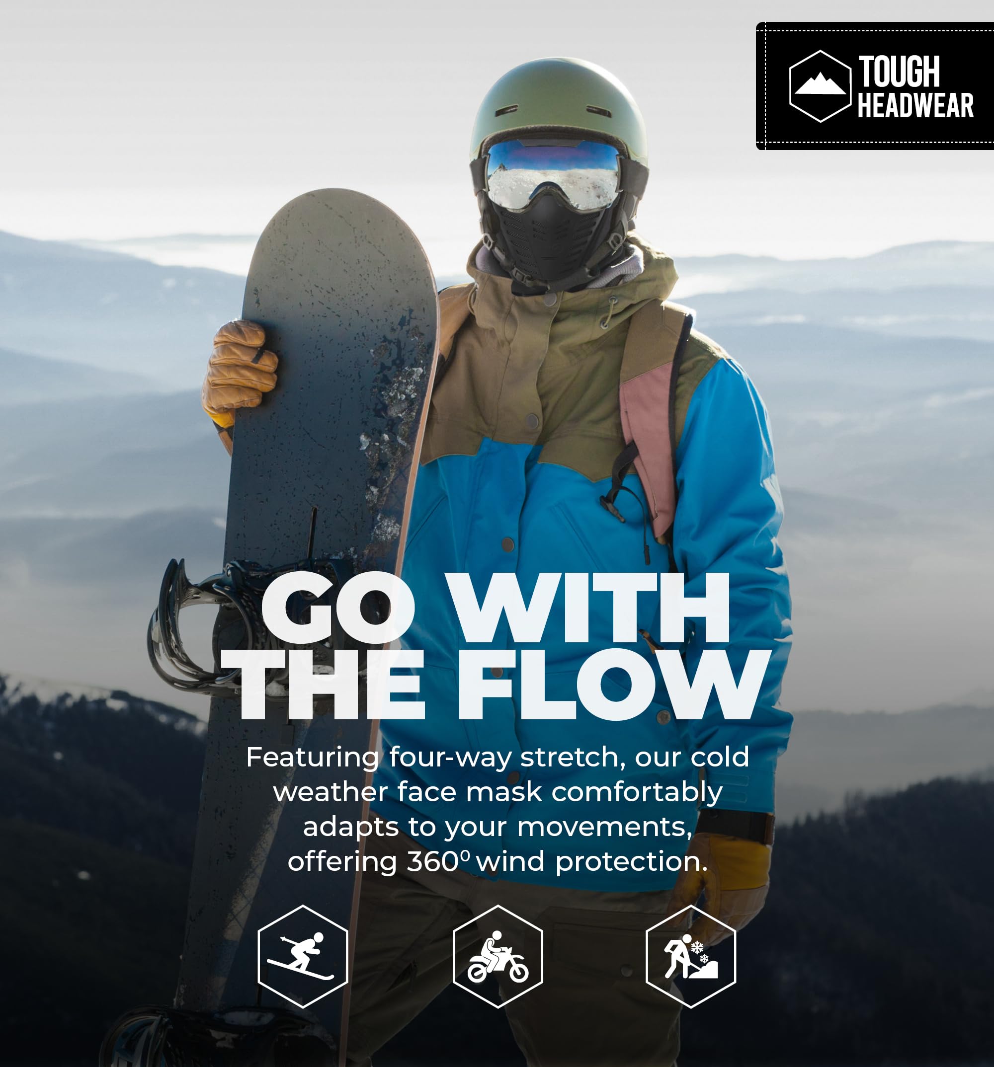 Balaclava Ski Mask - Thermal Face Mask Cold Weather Motorcycle Gear with Breathable Air Vents - Winter Face Mask for Men