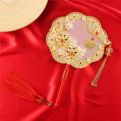 Albert The Ancient Gym Wedding Double-Sided Married Fan Bride Chinese Hand-held Flower Group Fan Show