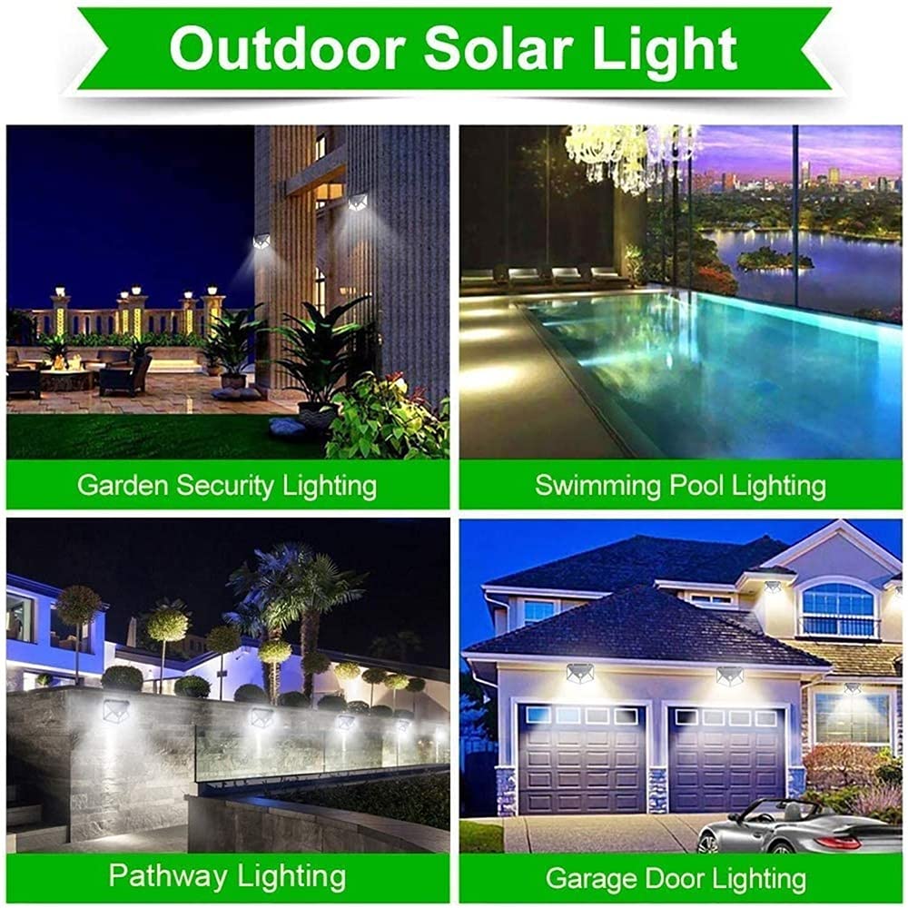 KLFJFD Solar Lights Outdoor,100LED Solar Light Outdoor Solar Lamp,Powered Waterproof Motion Sensor Street Light for Home Garden Decoration