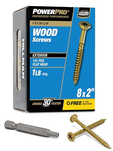 Power Pro Premium Exterior Wood Screws (#8 x 2") - 1lb Box