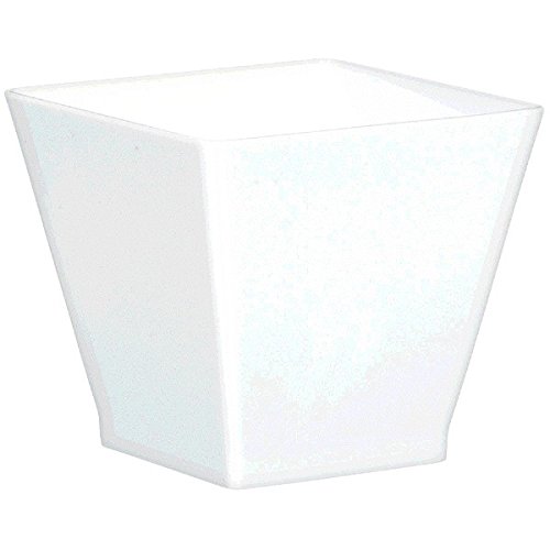 Amscan Tableware Plastic Mini Cubes, 2 oz, White