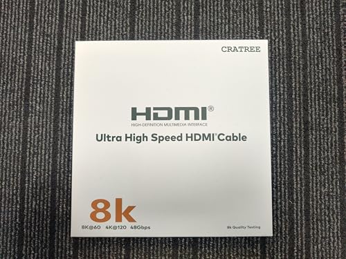 Cratree HDMI Cables 15FT Long - 8K Ultra High Speed HDMI Cable,48Gbps HDMI Braided Cord,8K 60hz,4K 120hz,eARC,HDCP 2.2&2.3 - Compatible for HDTV/PS5/Xbox