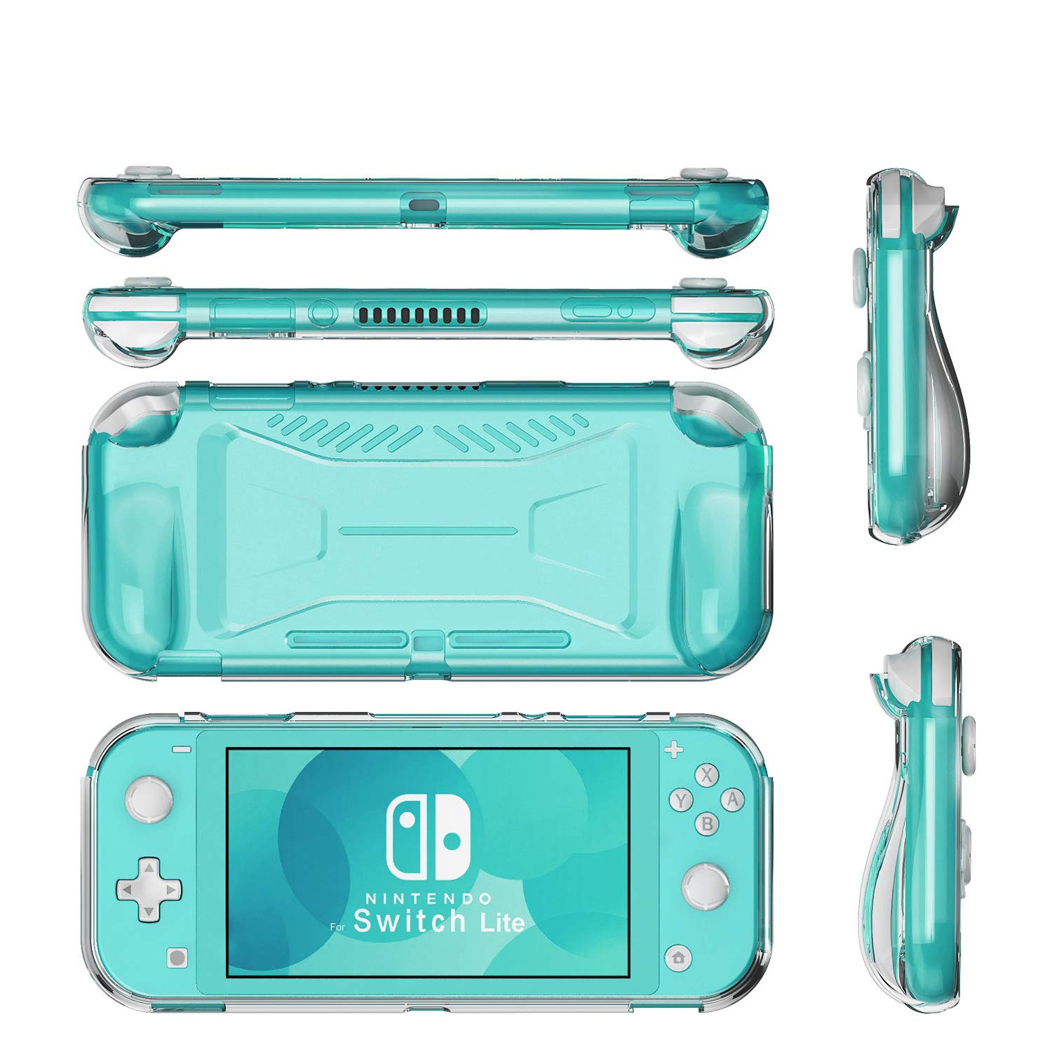 Xuyoz Protective Case for Nintendo Switch Lite, Clear Switch Lite Cover Case with Had Grip, Slim Soft TPU Material, Shockproof and Anti-Scratch Compatible with Nintendo Switch Lite 2019, Transparent