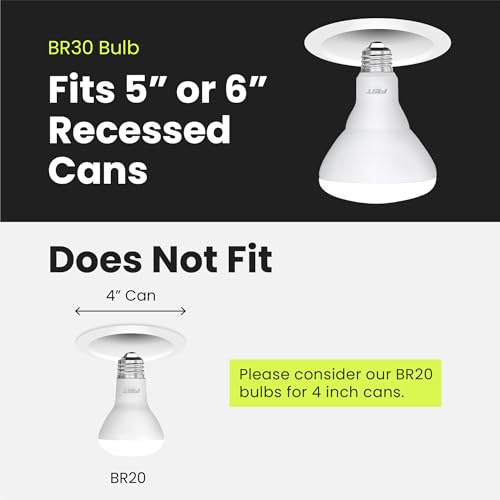 Feit Electric BR30 LED Light Bulb, 65W Equivalent, Dimmable, 650 Lumens, E26 Standard Base, 2700K Soft White, 90 CRI, Recessed Can Light Bulbs, 12-Year Lifetime, BR30DM927CA10K/MP/12, 12 Pack