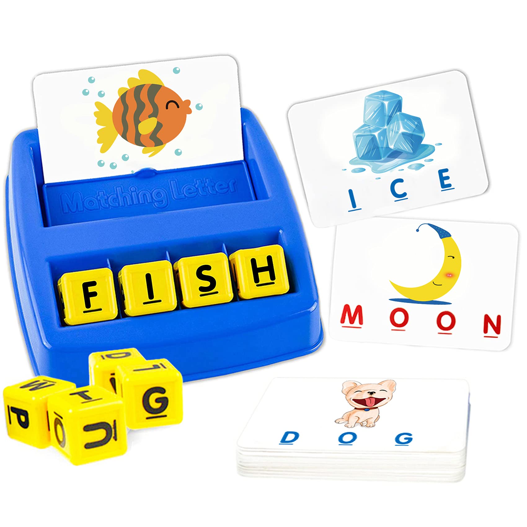 Educational Toys, Alphabet Learning Toys Flash Card Game for Toddlers 3 4 5 Year Old Preschool Matching Letter Spelling Reading Games for Kids 3-8 Years Old Boys