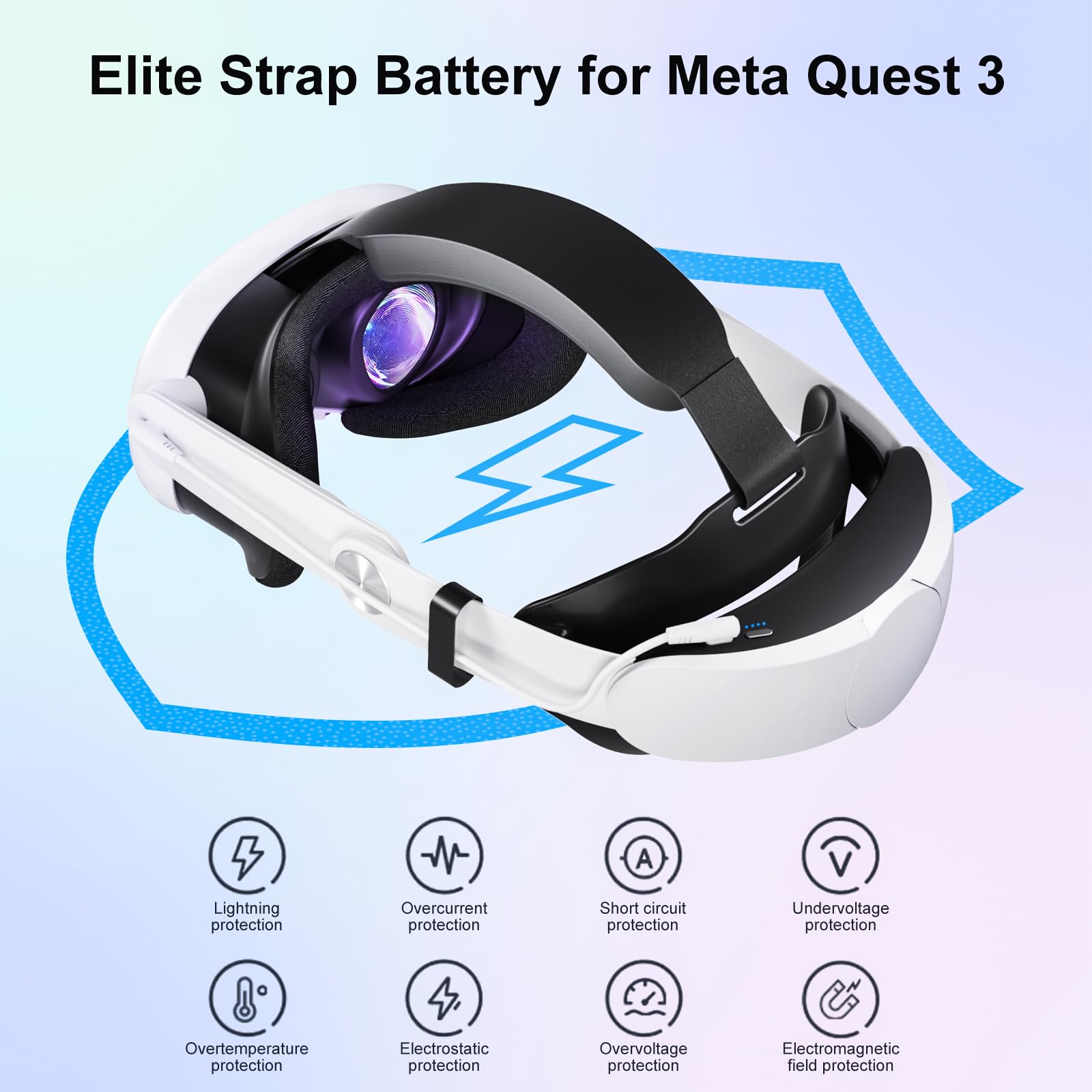 Aolukytech Head Strap for Oculus Quest 2, Replacement 3-in-1 Adjustable Elite Strap Compatible with Oculus/Meta Quest 2, Head Strap Accessories for Enhanced Support and Comfort in VR