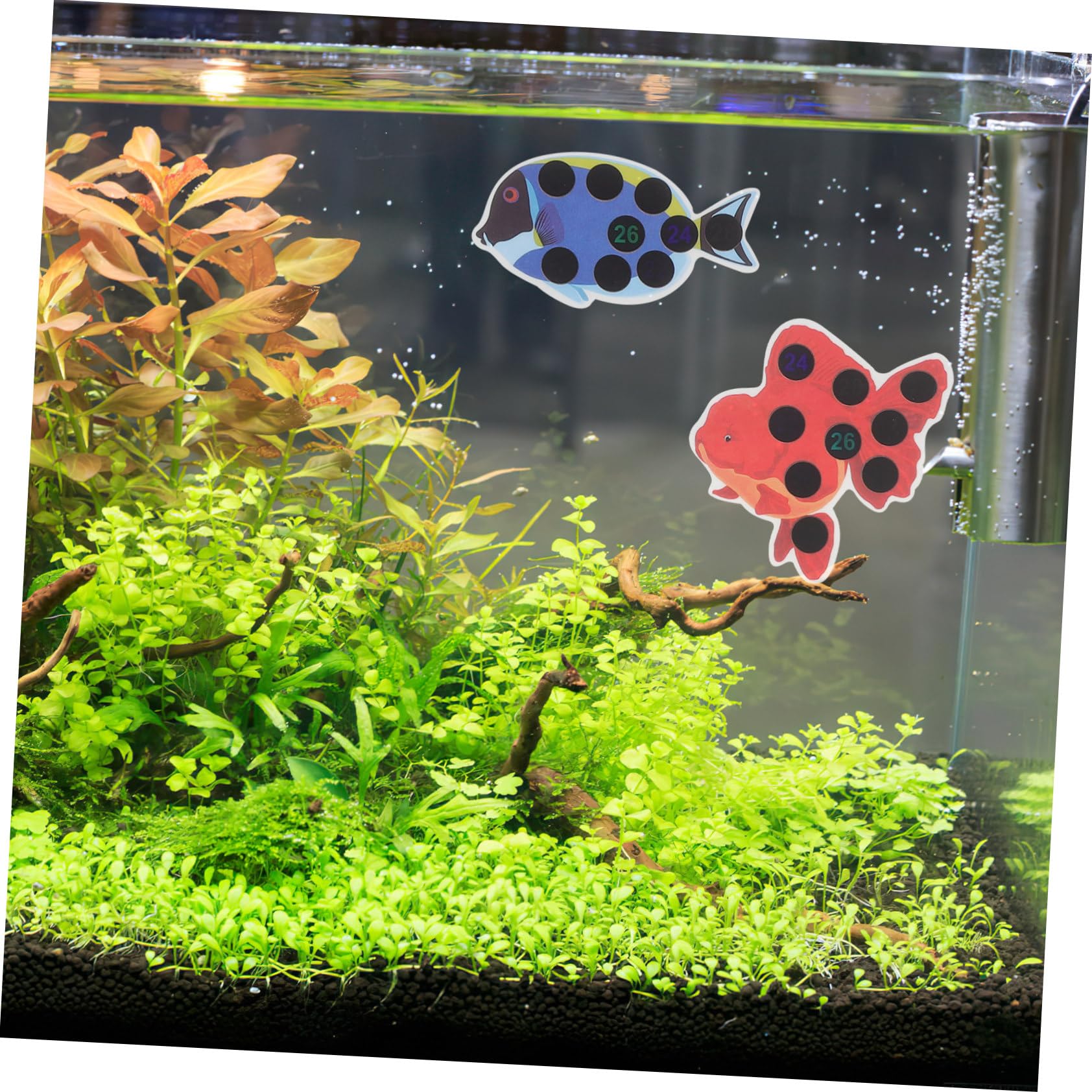 Baluue 4 Sets LCD Thermometer Submersible Temperature Indicator Temperature Strips Digital Fish Tank Temperature Gauge Aquarium Sticker Stick on Adhesive Stickers Paper Number Wine Bottle