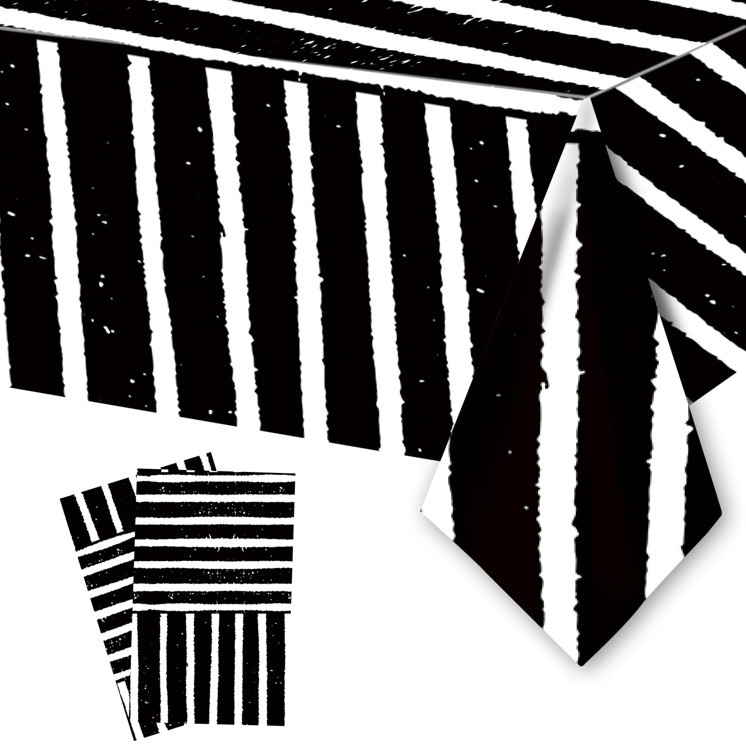 Fuyhiuous 2Packs Beetlejuice Tablecloth Disposable Tablecover for Beetlejuice Birthday Party Supplies and Decorations for Kid Boy Baby Shower Rectangle Tables 70"X42"