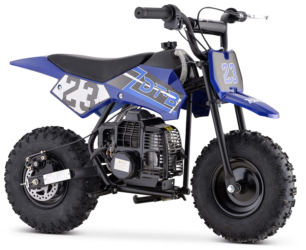 GBmoto Blue 50cc Kids Dirt Bike, Kids Pit Bike, 2-Stroke Gas Dirt Bike