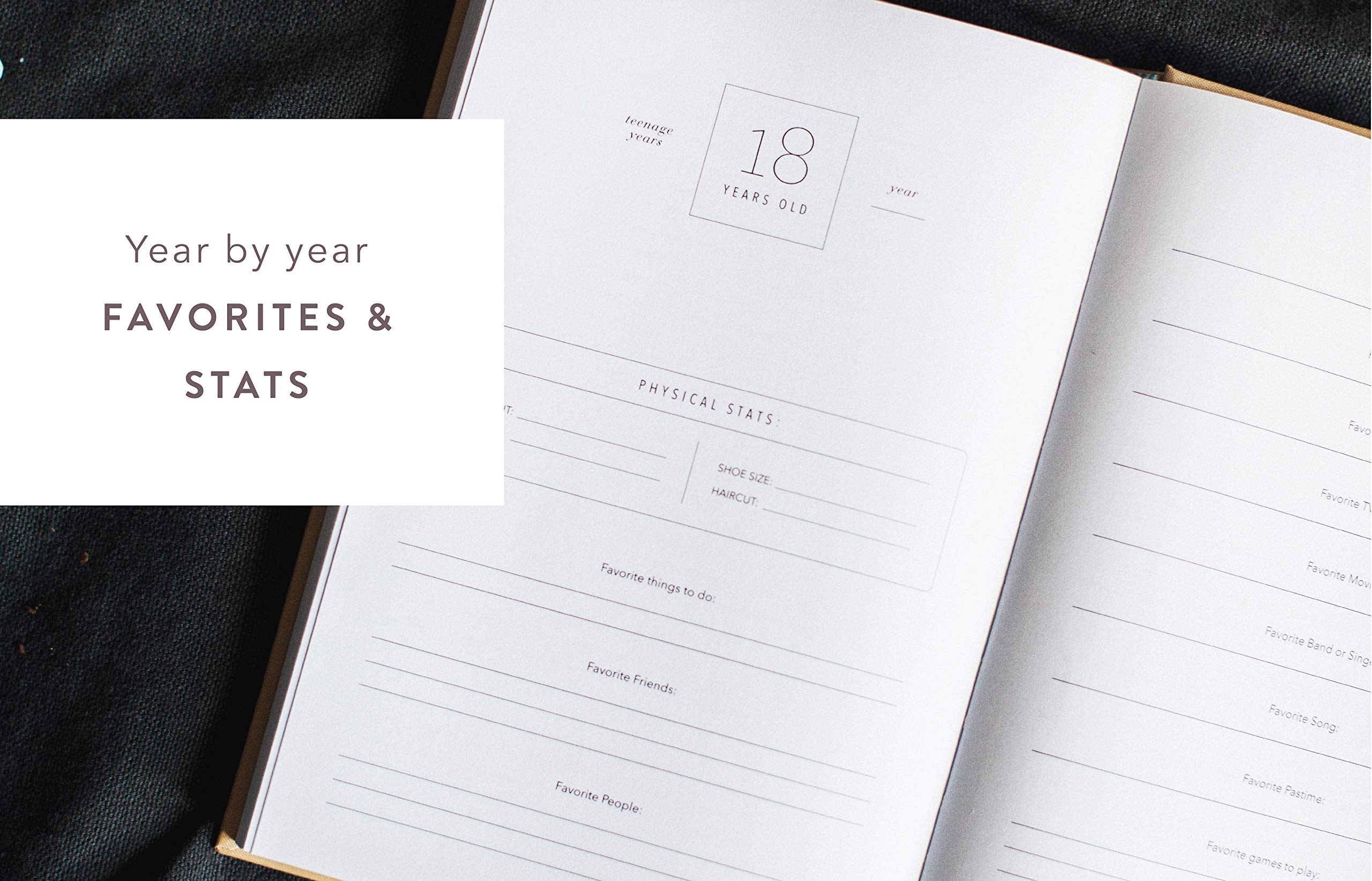 Promptly Journals, A Complete Childhood History: From Pregnancy to 18 Years Old (Sand, Tan, Linen) | Baby Book and Pregnancy Journal | Baby Memory Book