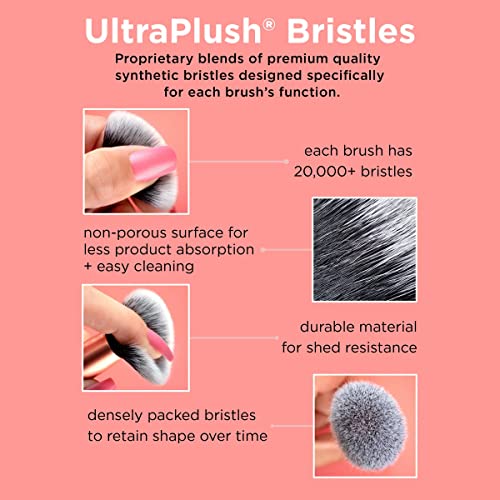 Real Techniques Instapop Cheek Makeup Brush, Face Brush For Blush, Bronzer, & Highlighter, Makeup Brush For Loose Or Pressed Powder, Cruelty Free, Synthetic Bristles, Vegan, 1 Count