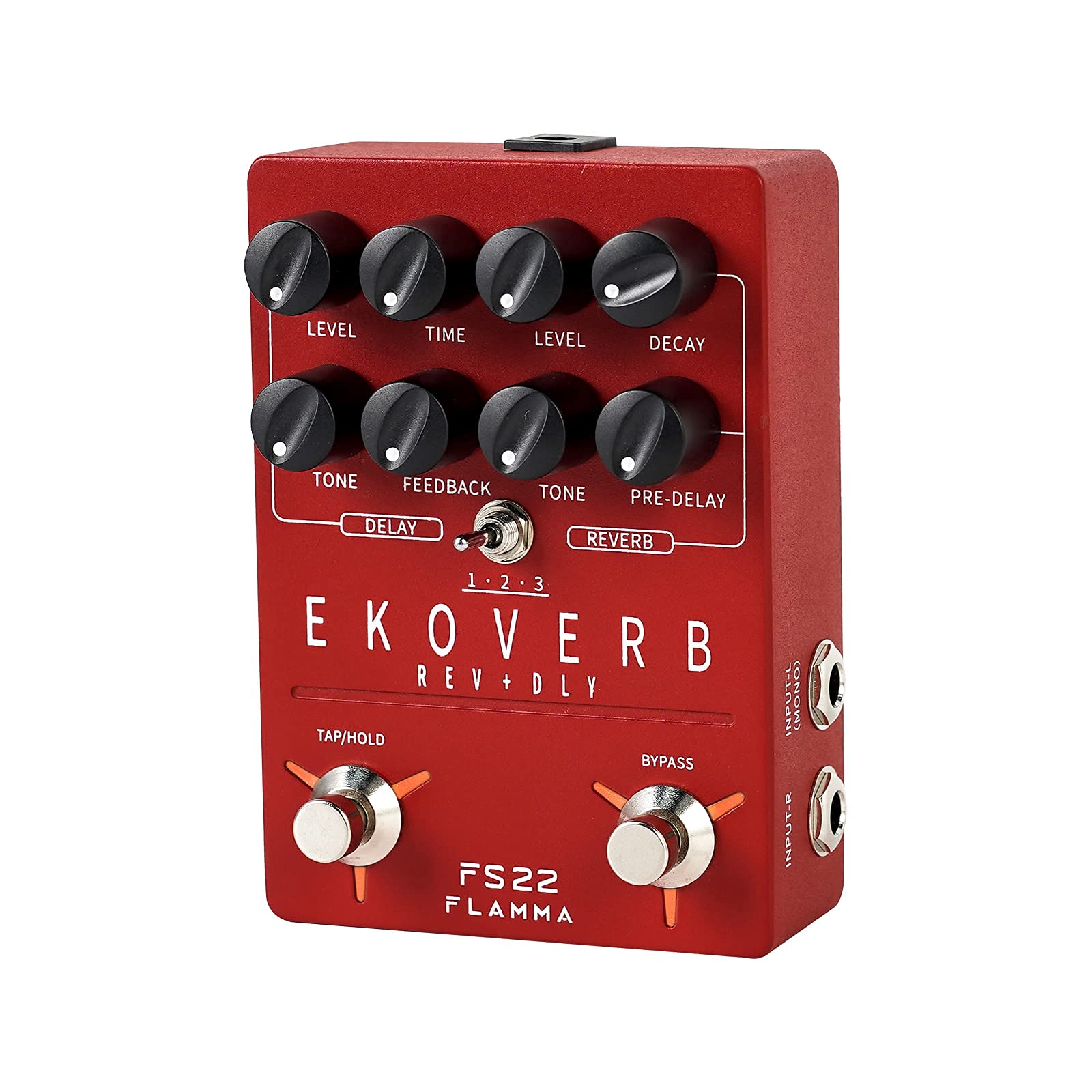 FLAMMA Stereo Delay and Reverb Pedal with 10 Pcs Barefoot Pedal Buttons