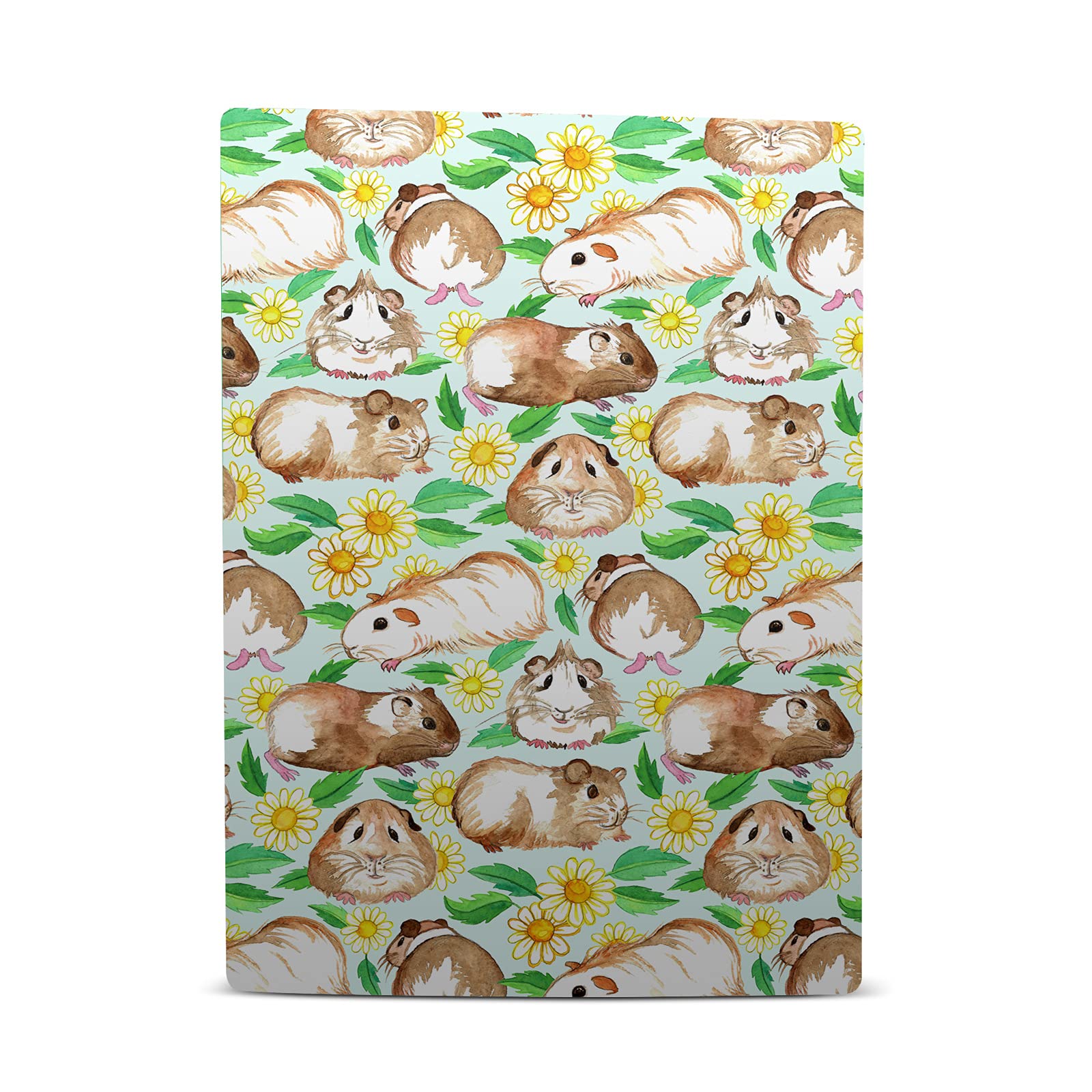 Head Case Designs Officially Licensed Micklyn Le Feuvre Guinea Pigs And Daisies In Watercolour On Mint Art Mix Vinyl Faceplate Sticker Gaming Skin Decal Compatible With PS5 Digital Edition Console