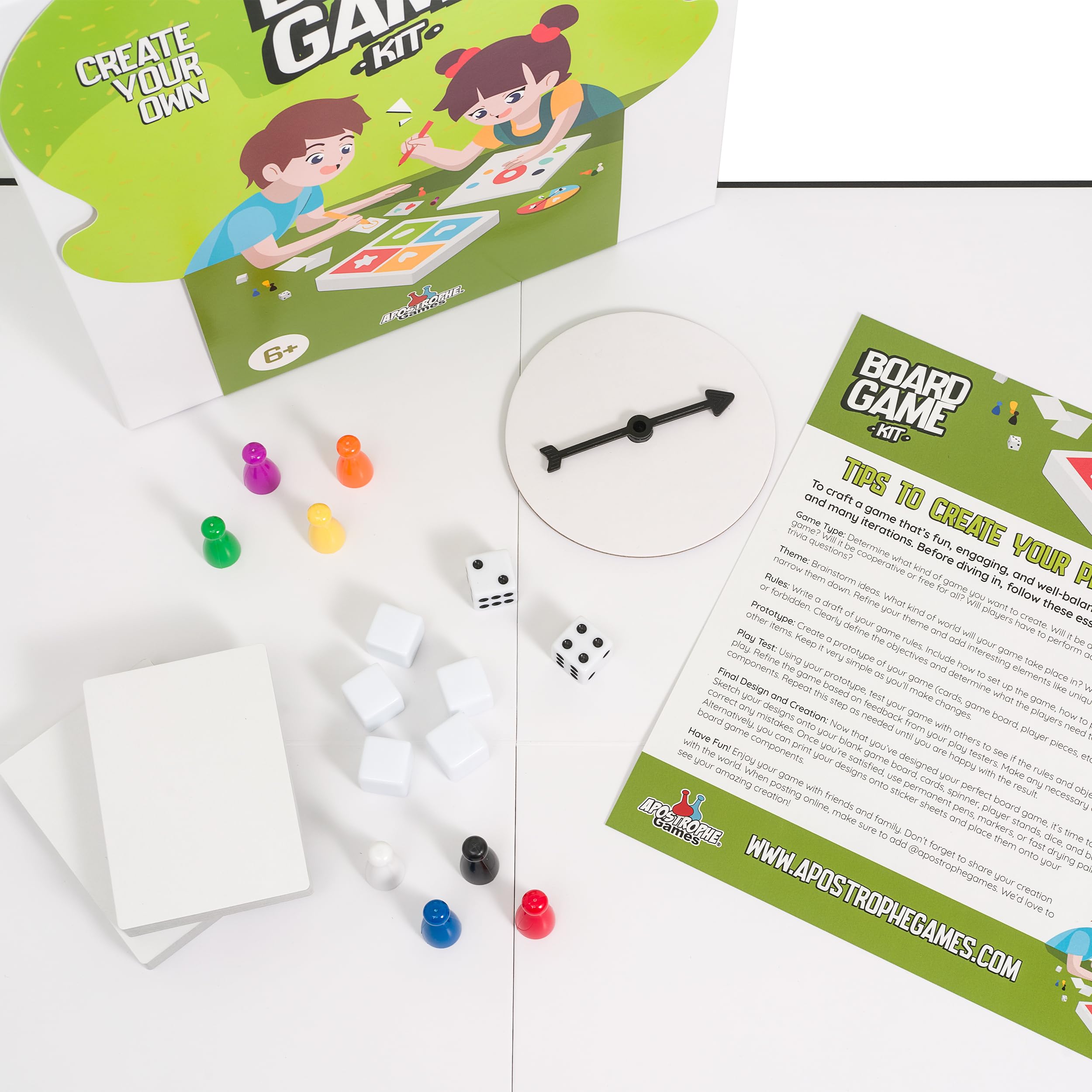 Create Your Own Board Game Set β DIY Kit with Blank Game Board, Game Pieces, Blank Cards, Dice, Spinner β Build Your Own Game for Family Board Games