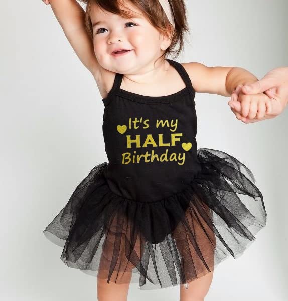 Kirei Sui Baby Half Birthday Dress 1/2 Tutu Bodysuit Dress M Black