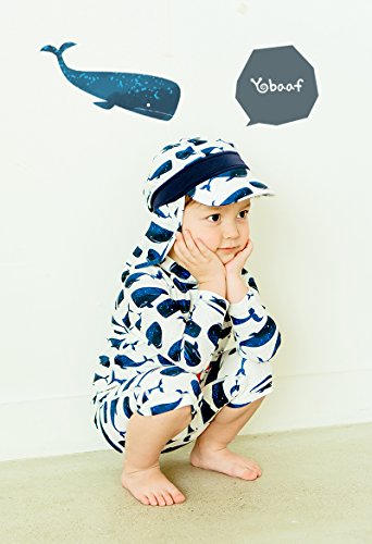 YOBAAF Baby Swimsuit/Long Sleeve Rash Guard UPF 50+ (12-24M, Whale)