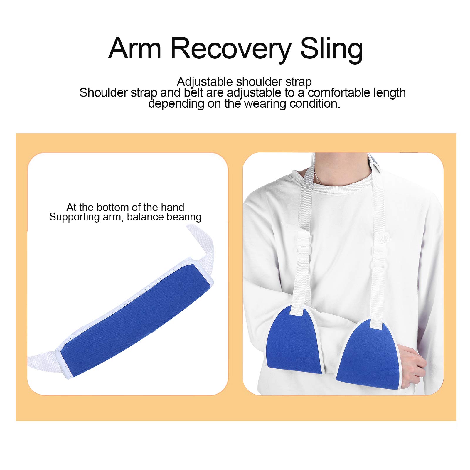 Arm Sling, Shoulder Abduction Sling Black Nylon Mesh for Shoulder Joint Inflammation for Postoperative for Shoulder Joint Injury for Arm Fracture(Blue)