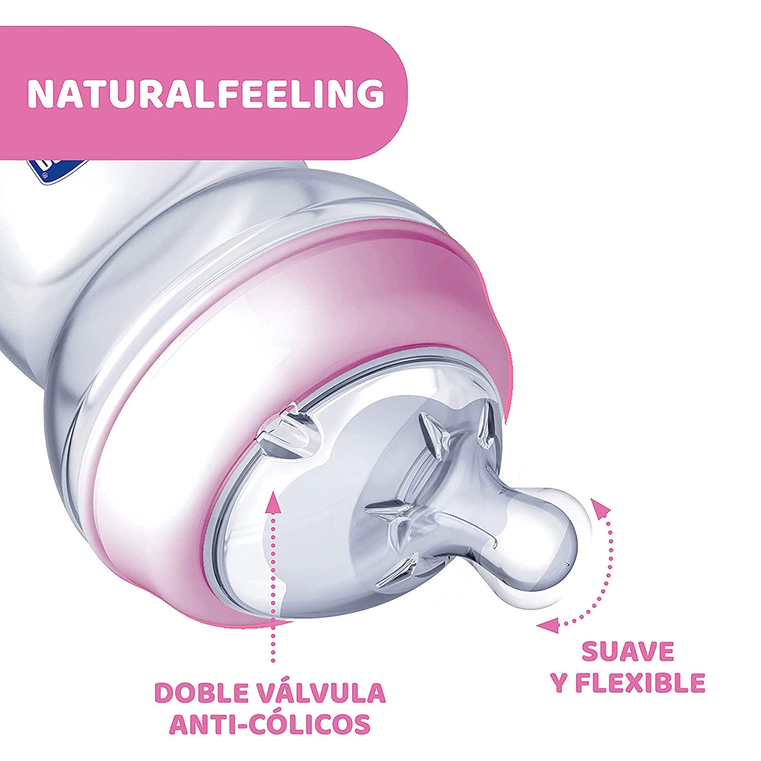 Natural Feeling Chicco Baby Bottle 250ml 2Mesi + Bimba