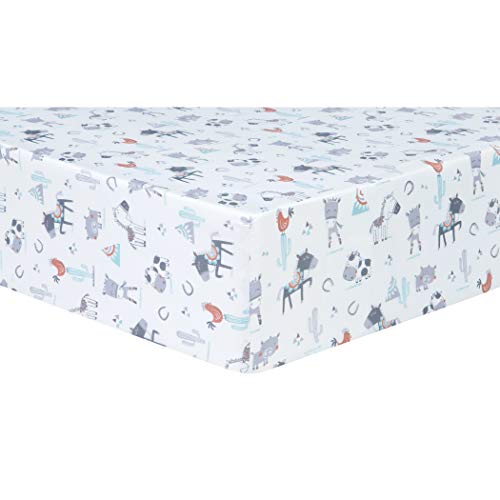 Sammy & Lou Farmstead Friends 4-Piece Baby Crib Bedding Set, Includes Quilt, Fitted Crib Sheets Neutral, Crib Skirt, and Plush Toy
