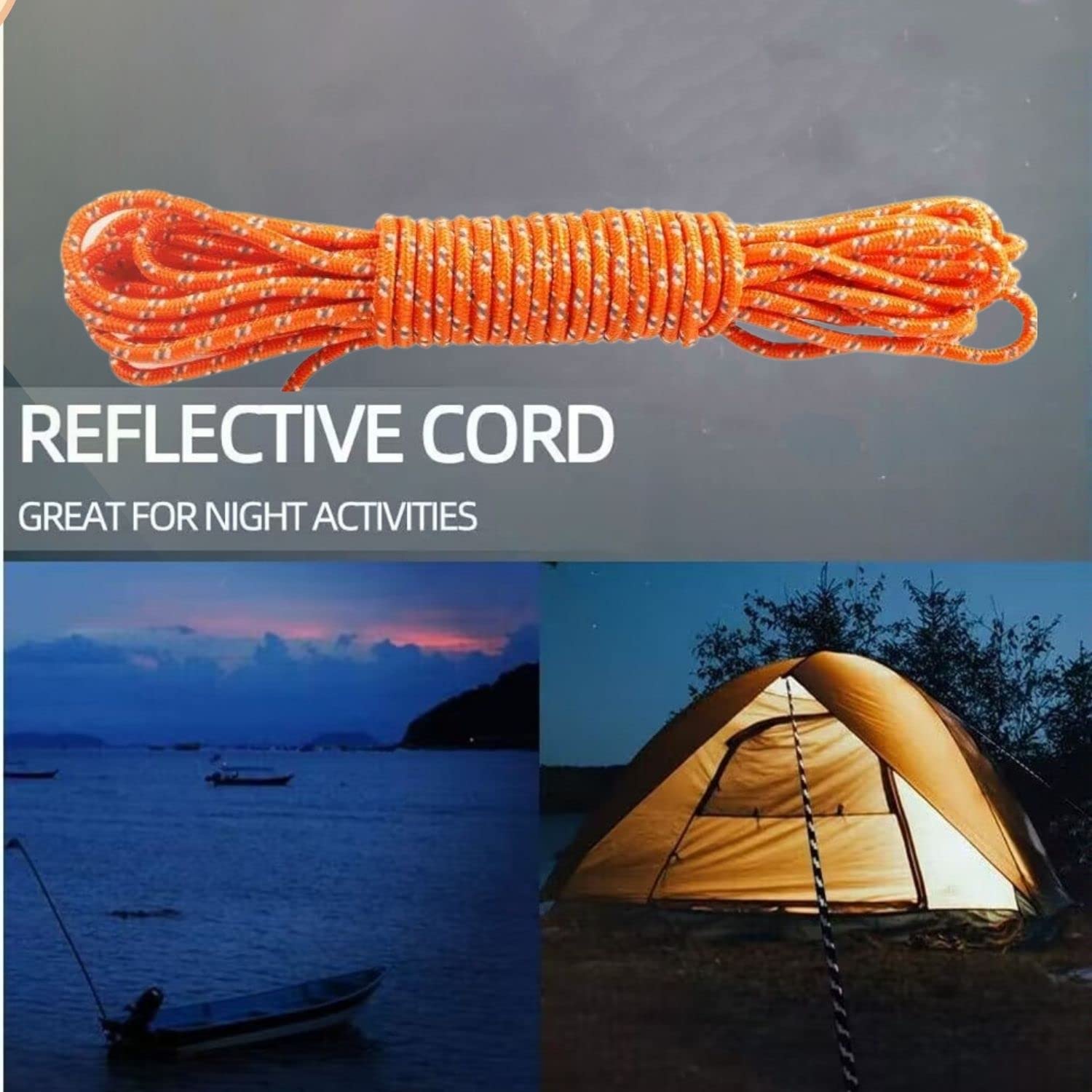 AITREASURE Orange Floating Rope Polypropylene Throw Rope with A Carabiner Clips 32.8ft / 6 mm Throwable Flotation Device Water Rescue Safety Equipment for Boating Camping Hiking