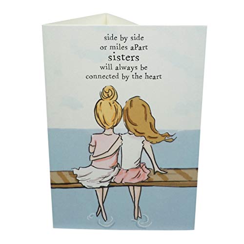 Blue Mountain Arts Greeting Card “side by side or miles apart sisters will always be connected by the heart” Is the Perfect Birthday Card from a Loving Sister, by Heather Stillufsen