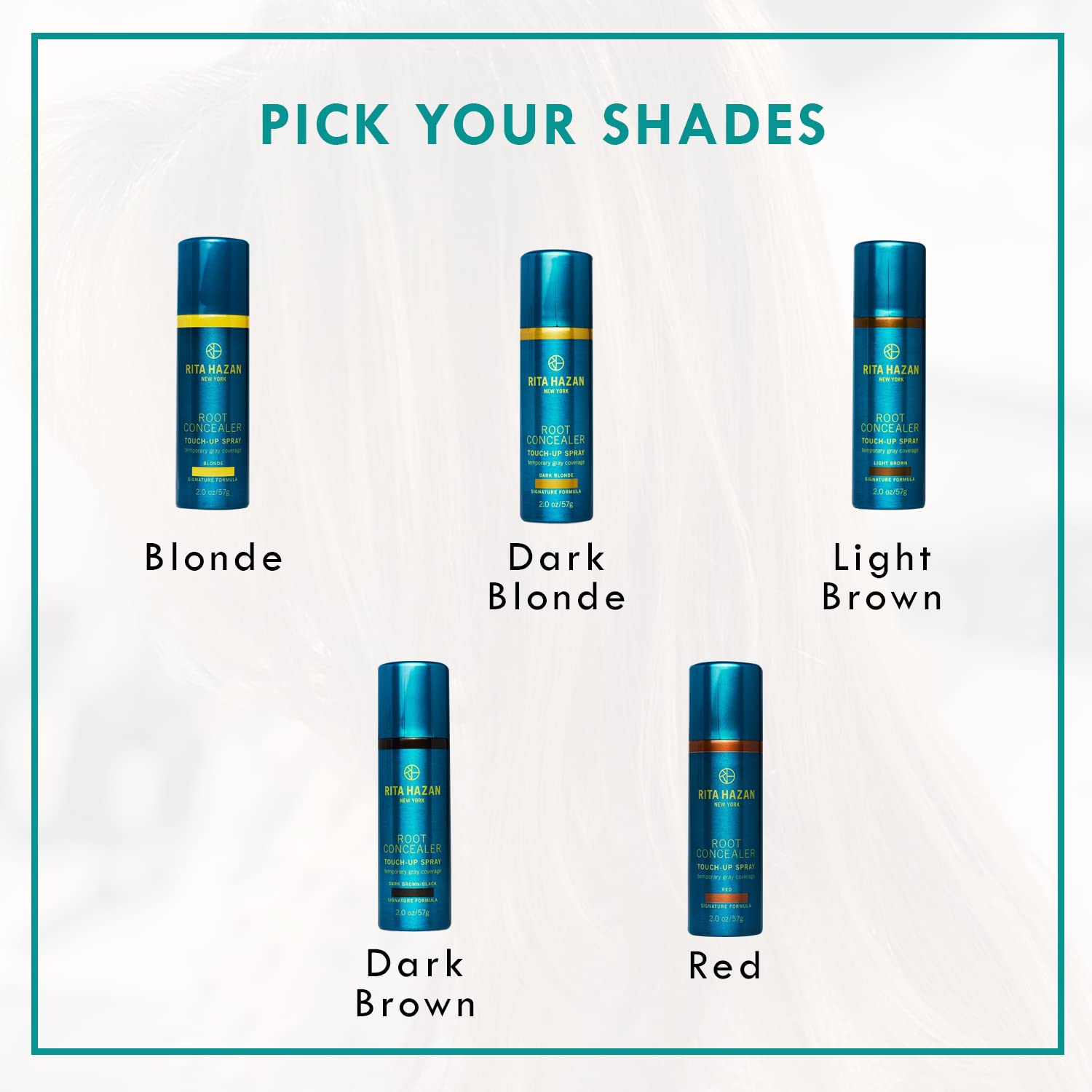Rita Hazan Root Concealer Touch Up Spray - Instant Spray To Cover Up Roots - Quick Drying, Water-Resistant Formula - Temporary Hair Color Spray for Gray Roots - 2 oz. Root Spray