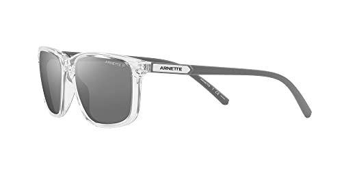 ARNETTE Unisex Sunglasses Crystal Frame, Dark Grey Mirror Silver Polarized Lenses, 58MM