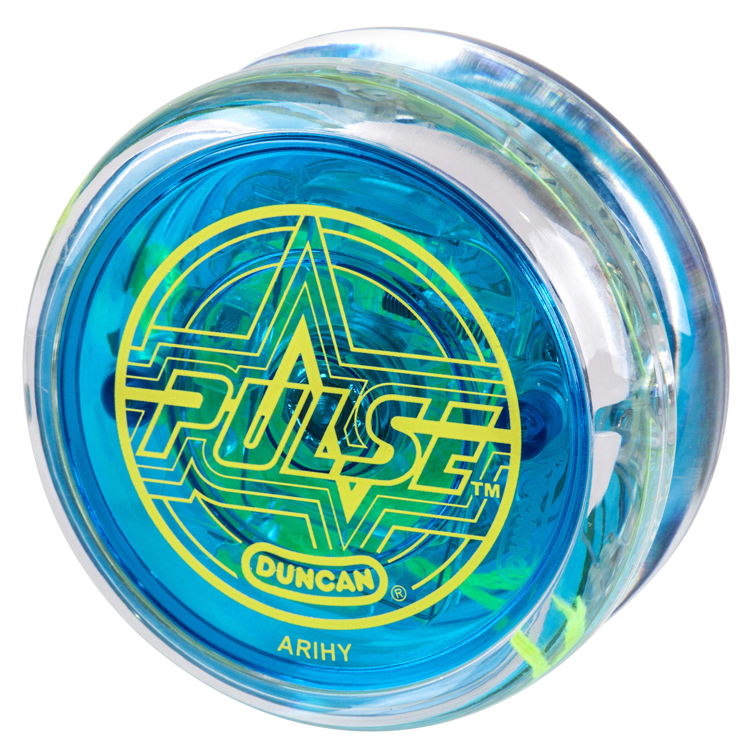 Duncan Toys Pulse LED Light-Up Yo-Yo, Intermediate Level Yo-Yo with Ball Bearing Axle and LED Lights, Clear/Blue