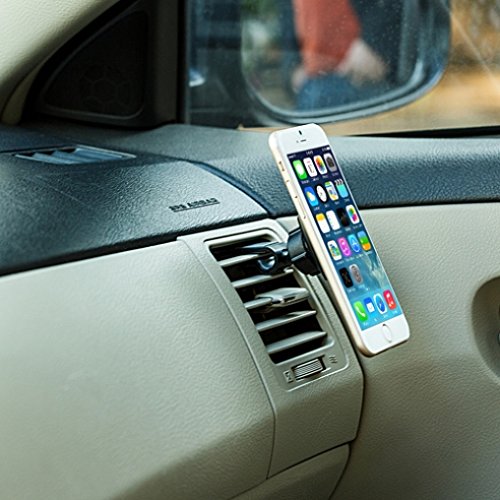 Premium Quality Magnetic Car Mount AC Air Vent Holder for iPhone 7 6 6S, Plus, SE, 5S 5C 5 4S (All Carriers Including AT&T, T-Mobile, Sprint, Verizon, Straight Talk, Unlocked)