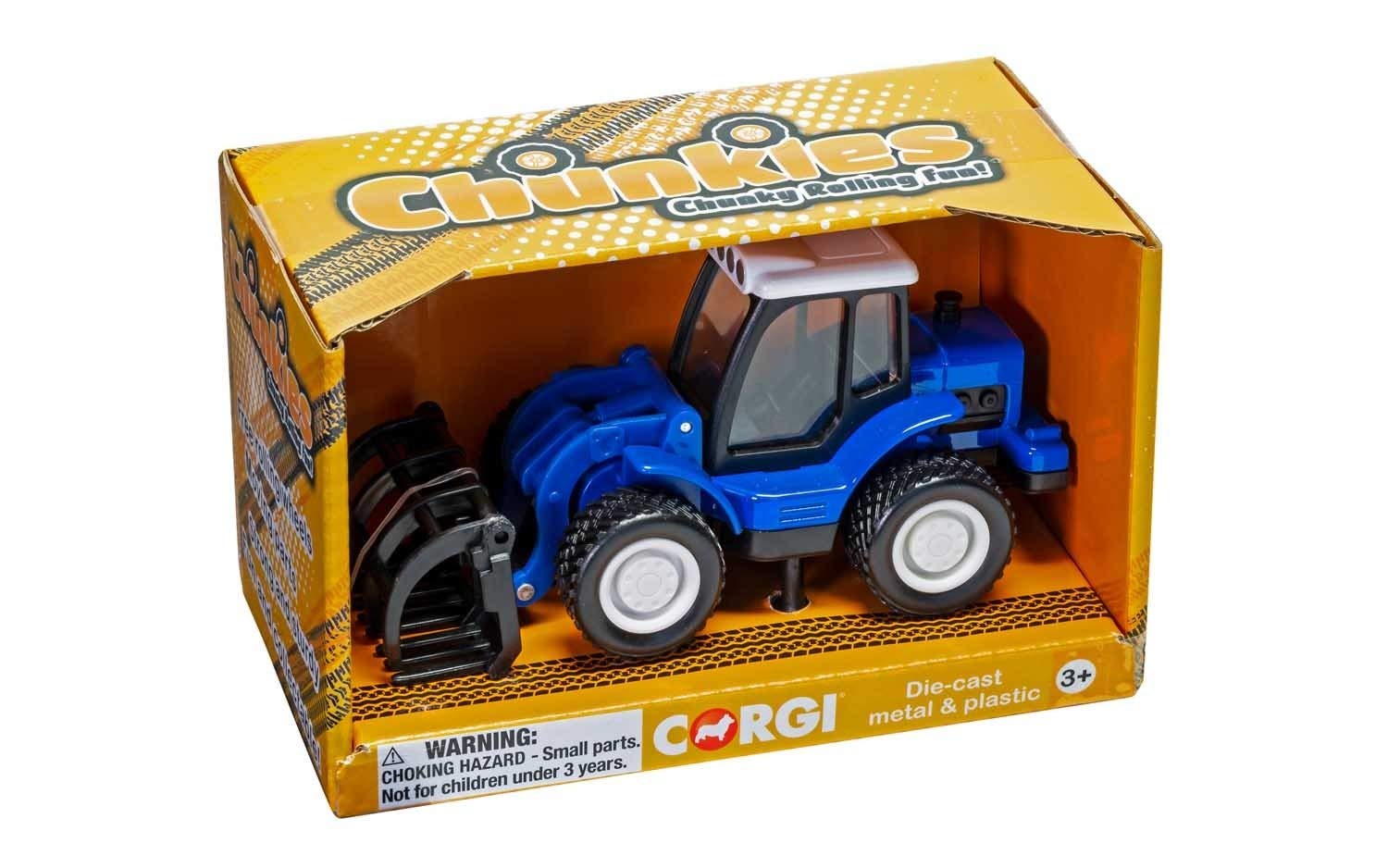 Corgi Chunkies City Service Road Works Contruction Dump Truck, Snow Plow and Tractor with Claw Grapple Triple Pack Toy Vehicles CHP13