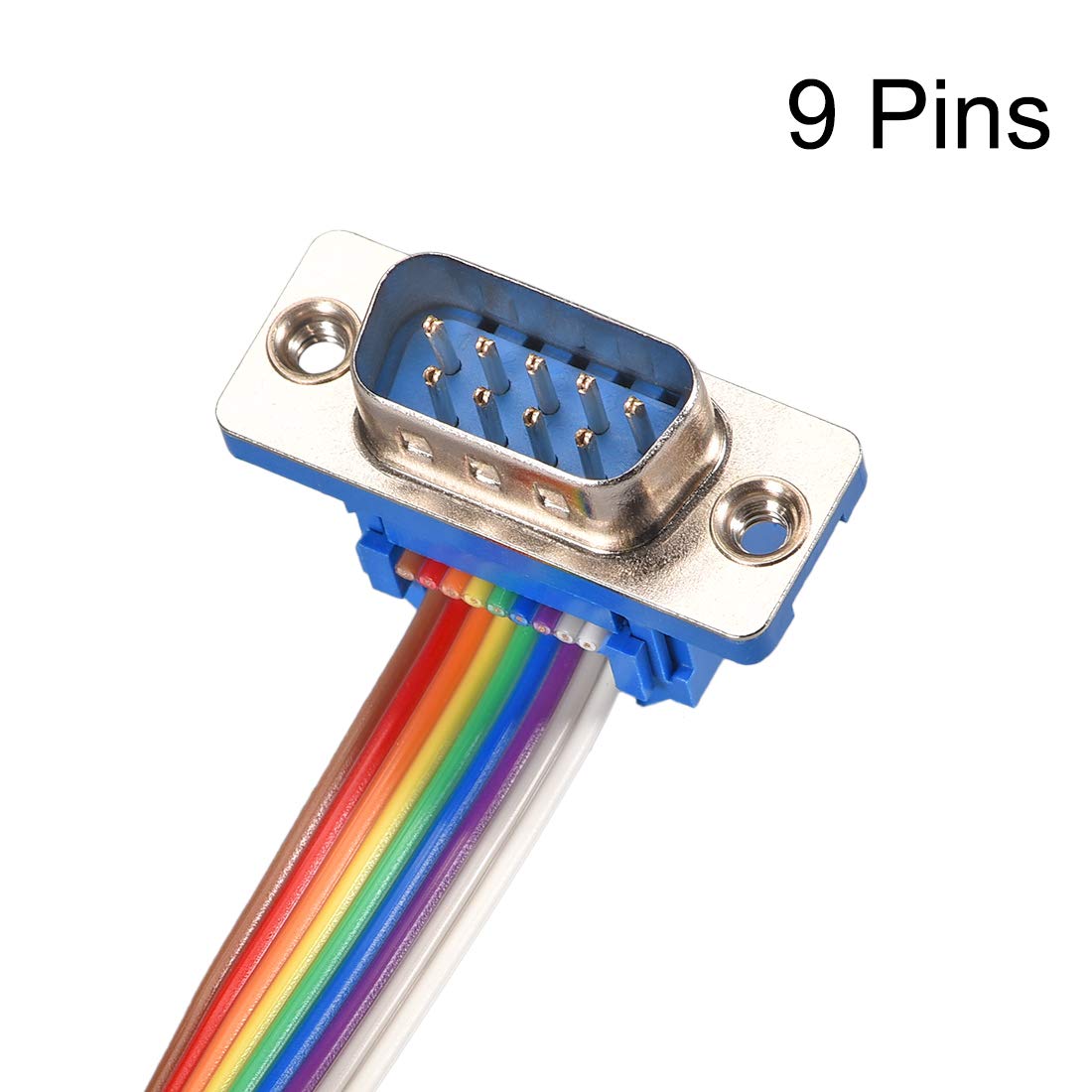 uxcell IDC Rainbow Wire Flat Ribbon Cable DB9 Male to DB9 Female Connector 2.54mm Pitch 19.7inch Length