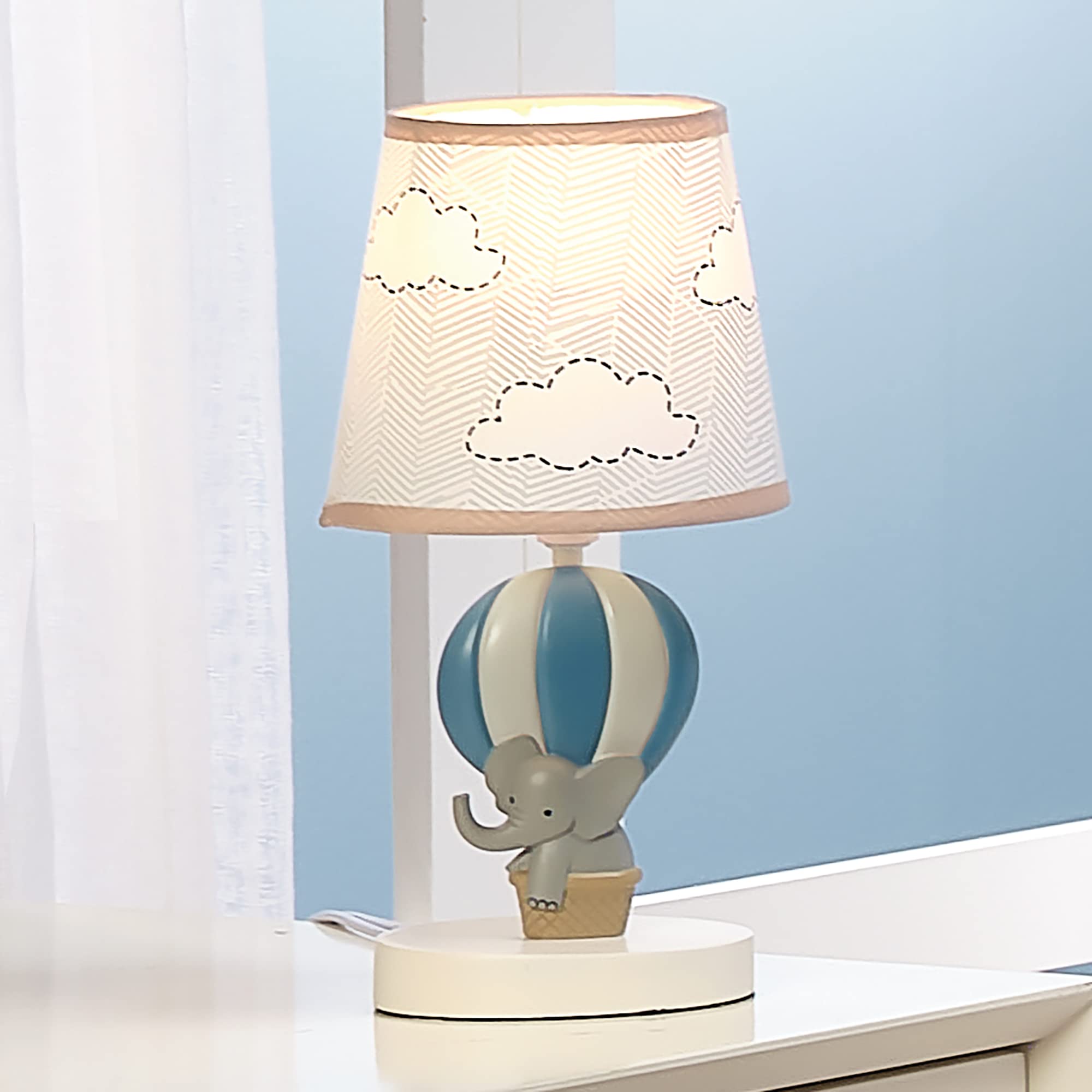 Bedtime Originals Up Up & Away Hot Air Balloon Nursery Lamp with Shade and Bulb